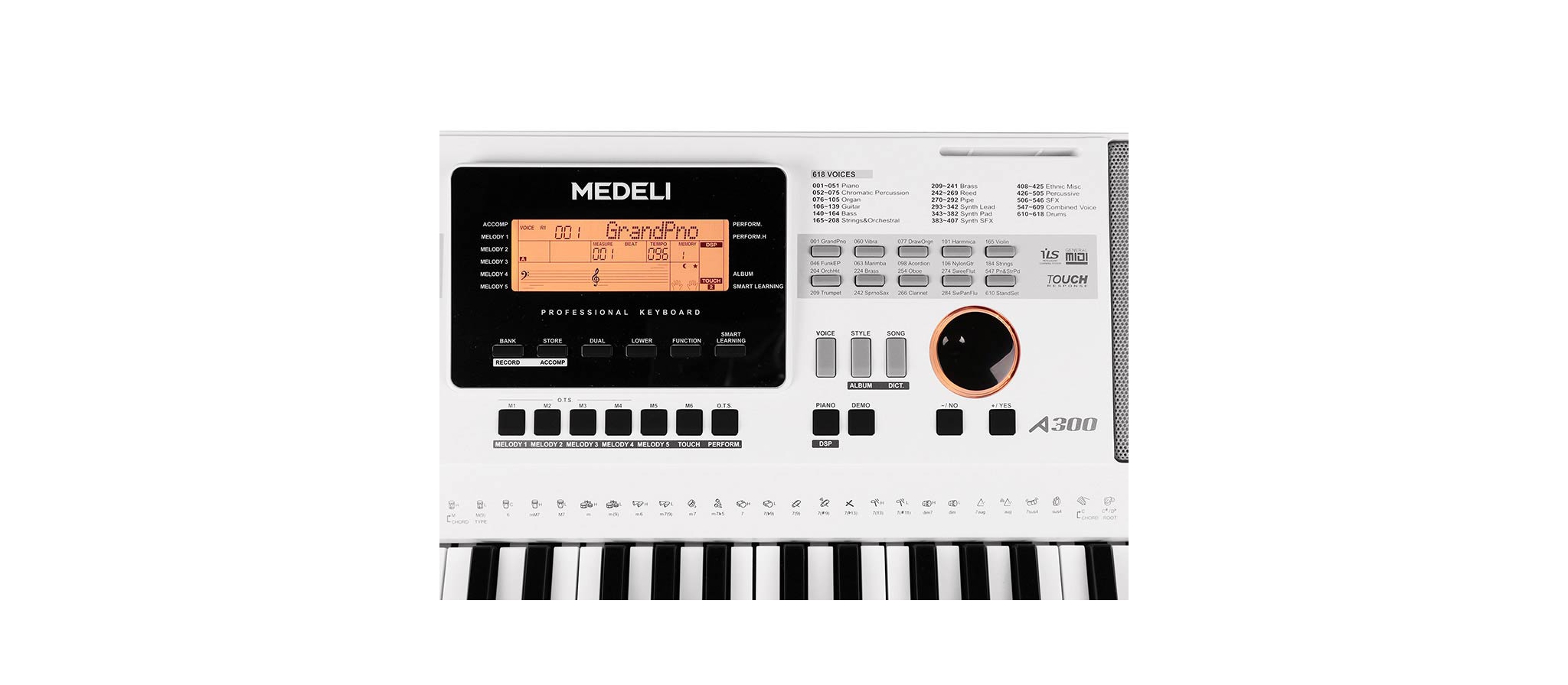 Medeli A300WH keyboard incl. adapter||DijkmanMuziek